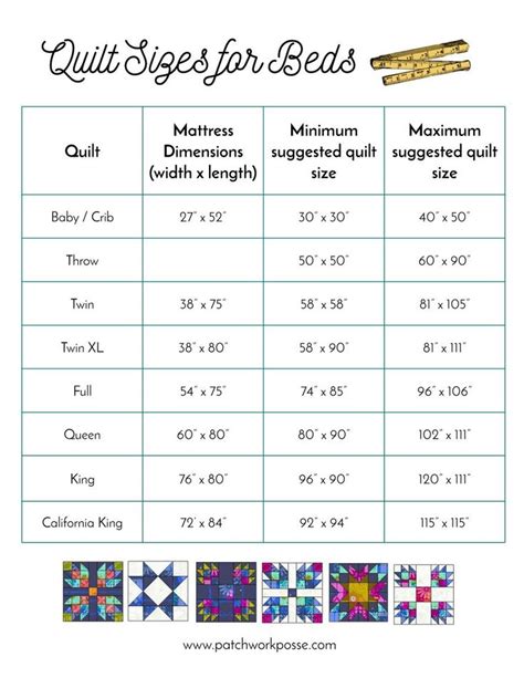 All Quilt Sizes Printable Chart Free Pdf Download Quilt Sizes