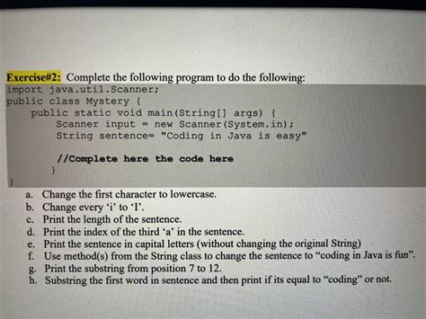 Solved Exercise 2 Complete The Following Program To Do The Chegg