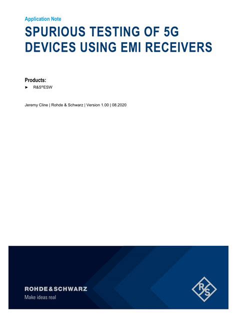 Pdf Application Note Spurious Testing Of 5g Devices Using Emi