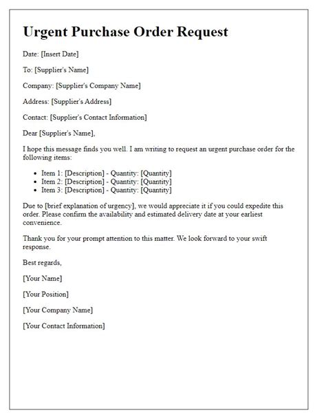 Letter Template For Purchase Order Request Free Samples In Pdf Letterin