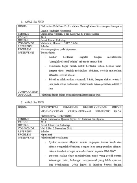Analisa Pico Seft Dan Hipertensi Pada Lansia Pdf