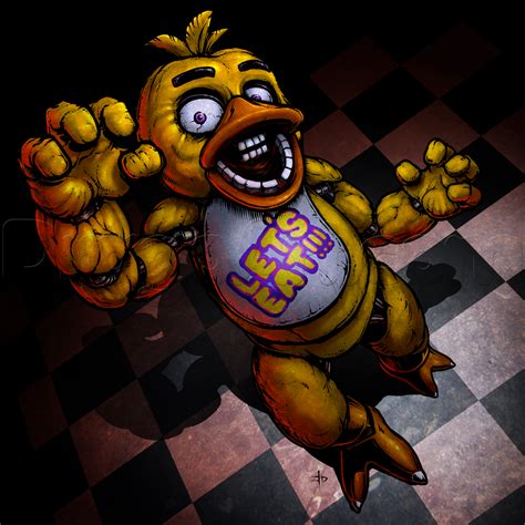 How To Draw Chica The Chicken Five Nights At Freddys Step By Step Video Game Characters Pop