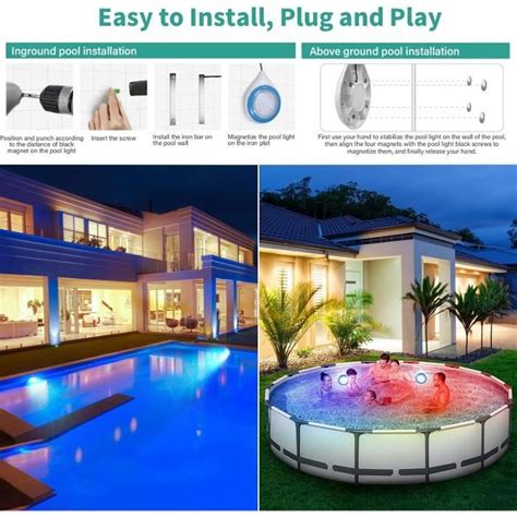 Lampe Piscine Led12v Led Submersible Piscine Contrôle Appprojecteur