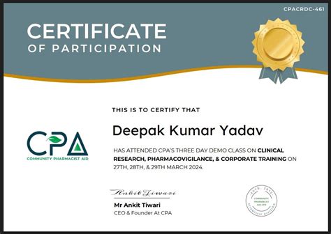 Deepak Kumar Yadav On Linkedin Cpa Certificate Clinicalresearch