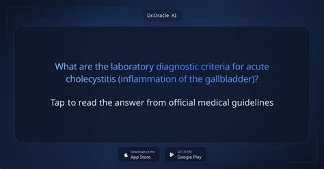 What Are The Laboratory Diagnostic Criteria For Acute Cholecystitis Inflammation Of The