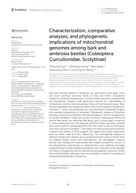 Pdf Characterization Comparative Analyses And Phylogenetic