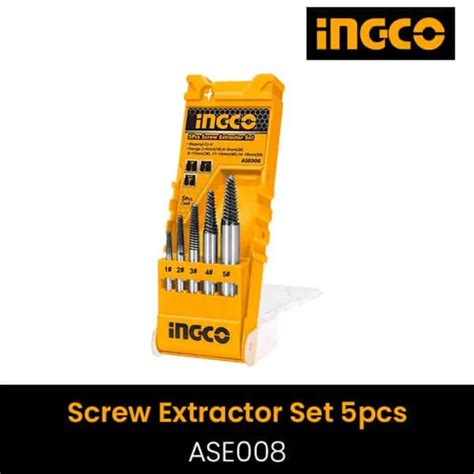5 Pcs Screw Extractor Set Ingco Bd