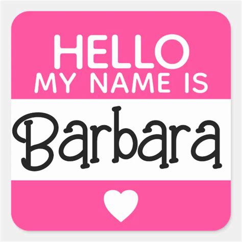 Hello My Name Is Hot Pink Custom Cute Name Square Sticker Zazzle