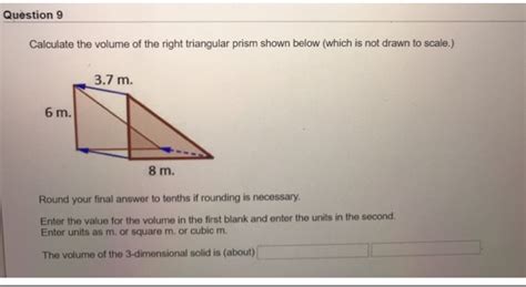 Solved Question Calculate The Volume Of The Right Chegg