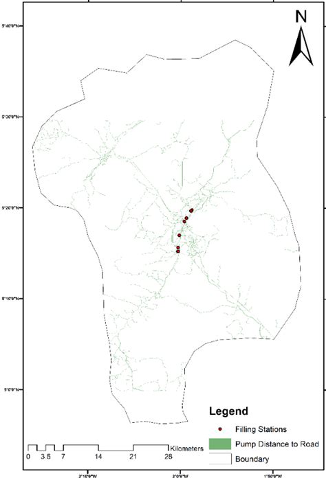 Distance Of Pump Station To Road Buffer Analysis Download Scientific