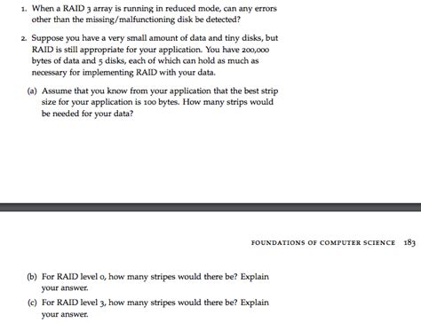 Solved 1 When A Raid 3 Array Is Running In Reduced Mode