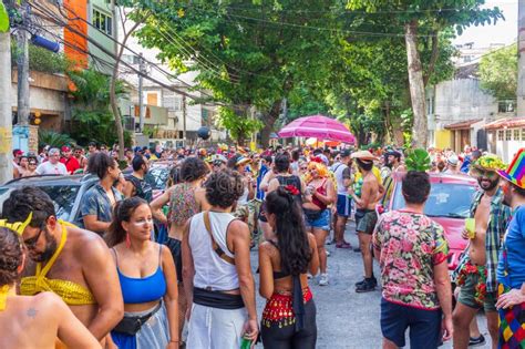Street Parade Carnival People Dancing And Playing Samba Music