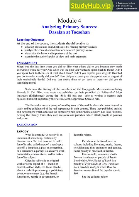 Analyzing Primary Sources Dasalan At Tocsohan Pdf