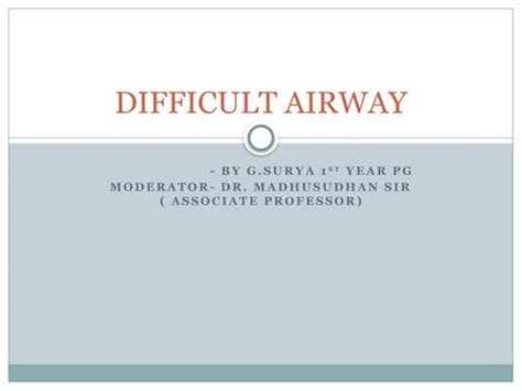 Airway Assessment In Anaesthesia Pptx