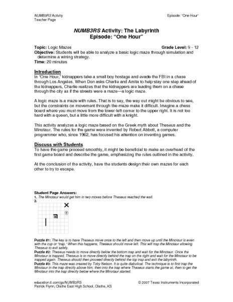 The Labyrinth Lesson Plan For 9th 12th Grade Lesson Planet