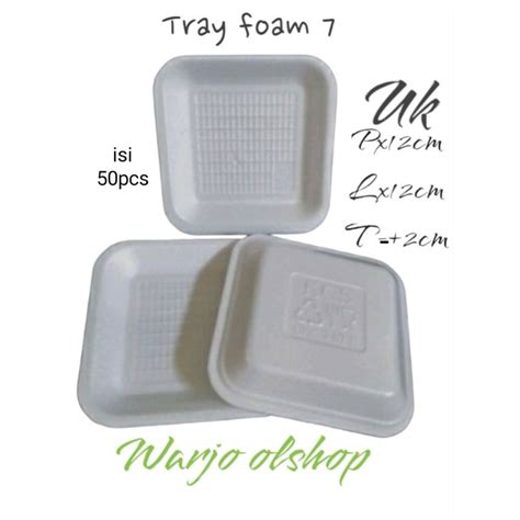 Jual Styrofoam Foam Tray Uk 07 Isi 50pcs Cocok Untuk Semua Makanan