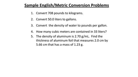 Chapter 2 Unit Conversions Ppt Download