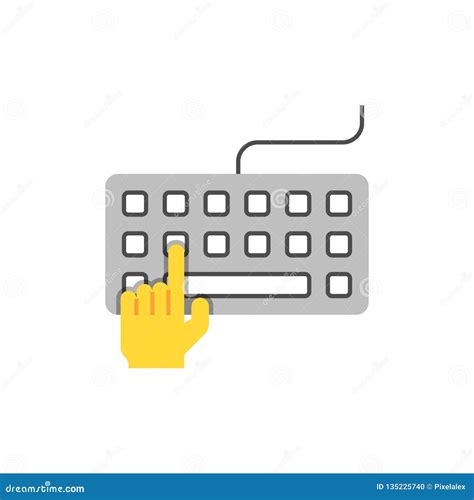 Hand Typing On Keyboard Flat Stock Vector Illustration Of Flat Typing 135225740