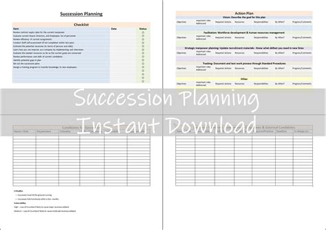 Succession Planning Template Development Plan Management Tool