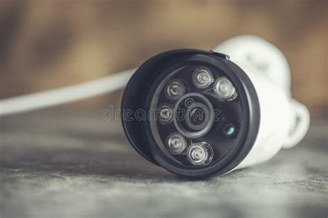 Modern Cctv Camera On The Table Stock Image Image Of Table Video 267886437