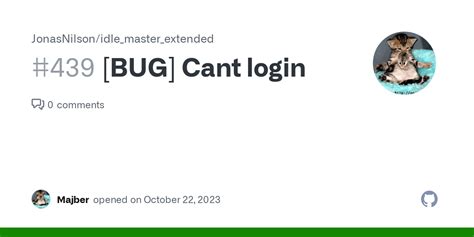 BUG Cant Login Issue JonasNilson Idle Master Extended GitHub