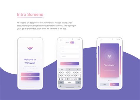 workwise a productivity app on behance