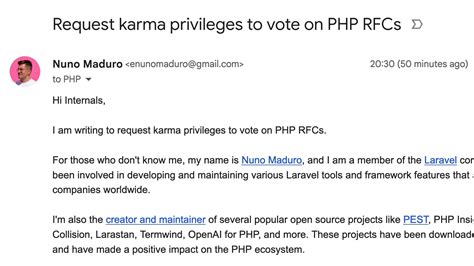 Nuno Maduro On Twitter Ive Just Requested Karma Privileges To Vote