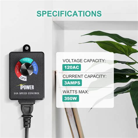 Ipower Variable Fan Speed Controller Adjuster Cordless For Duct Inline Exhaust