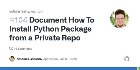 Document How To Install Python Package From A Private Repo · Issue 104