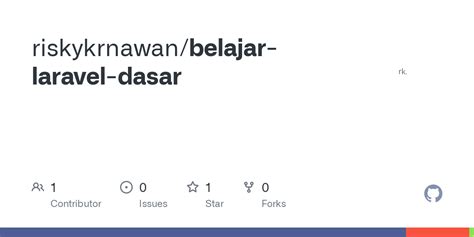 github riskykrnawan belajar laravel dasar