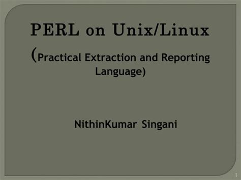 Perl Basics With Examples Ppt