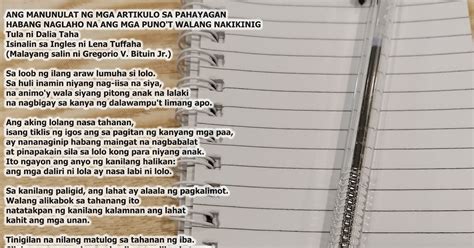 Panitikang Maralita Ang Manunulat Ng Mga Artikulo Sa Pahayagan Habang