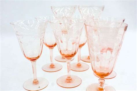 Pink Depression Glass Stemware Collection Bunting Online Auctions