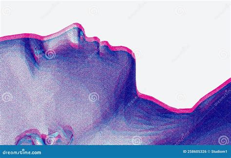 Man Looking Up Abstract Digital Human Head Minimalistic Design For