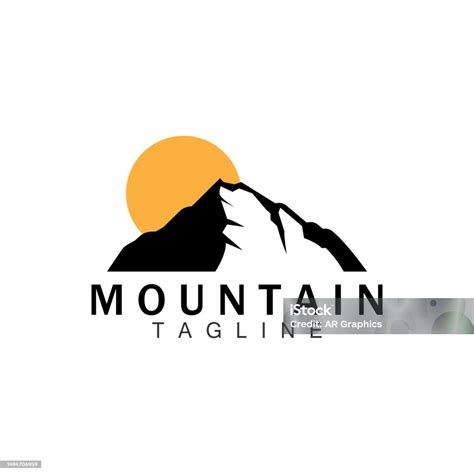 산 로고 간단한 실루엣 디자인 자연 풍경 벡터 아이콘 일러스트레이션 템플릿 0명에 대한 스톡 벡터 아트 및 기타 이미지 0명 강 개념 Istock