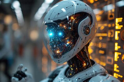 Premium Photo The Robot Communicates With Artificial Intelligence