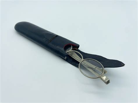 Mid 1800s Victorian Silver Sliding Temple Spectacles Oval Lenses With