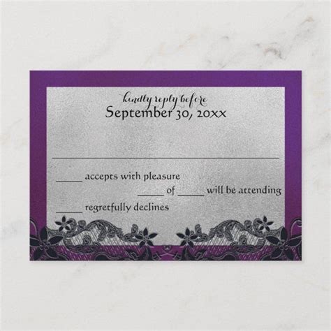 Black Floral Purple And Silver Response Zazzle