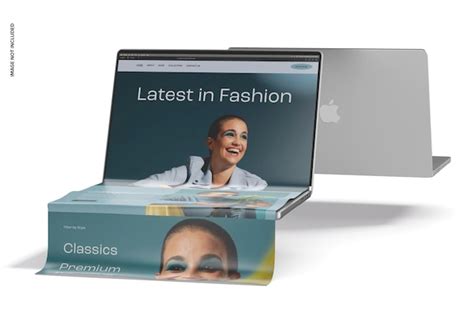 Premium PSD MacBook Long Scroll Screens Mockup