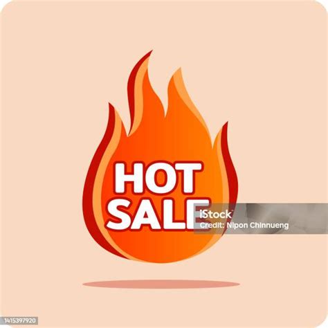 Hot Sale Price Labels Template Designs With Flame Stock Illustration