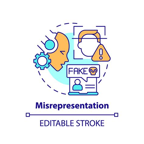 2d Editable Multicolor Misrepresentation Icon Simple Isolated Vector