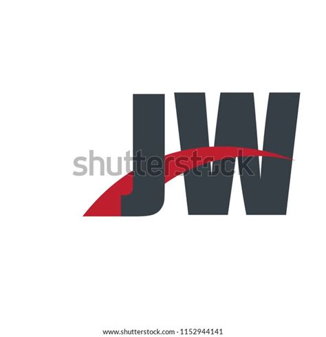 Initial Letter Jw Overlapping Design Logo Stock Vector Royalty Free