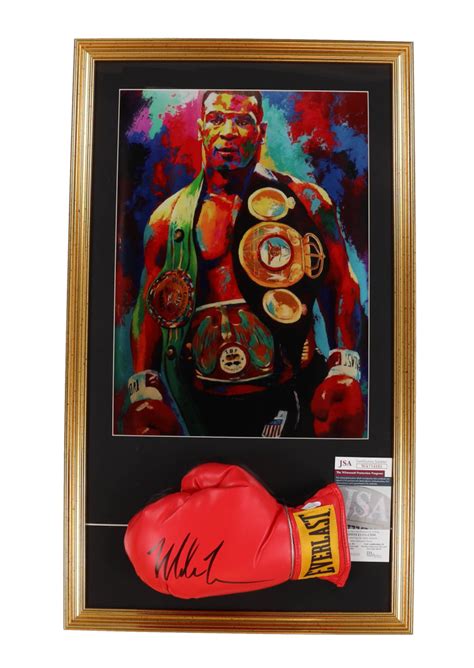Mike Tyson Signed Custom Framed Everlast Boxing Glove Display With Photo Print JSA Tyson