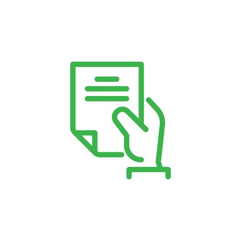 Premium Vector Green Thin Outline Icon Sheet Of Paper Or Document