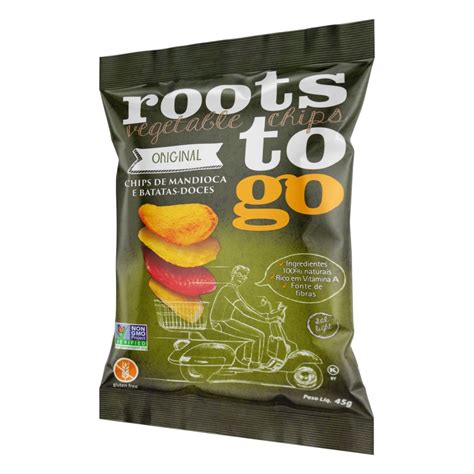 Chips Mandioca E Batata Doce Original Roots To Go Pacote 45g Mercado