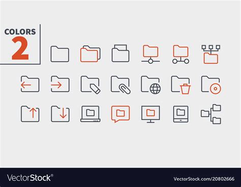 Folder Ui Pixel Perfect Well Crafted Thin Vector Image