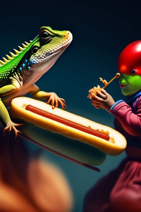 Lexica Lizard Clowns Eating Hotdogs