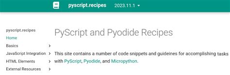 Use Pyscript Better With Open Source Pyscript Recipes Iot Python
