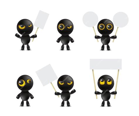 Conjunto De Emoticons De Personagens De Desenhos Animados Vetor Premium