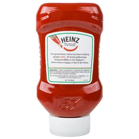 Heinz 20 Oz Upside Down Bottle Ketchup 30case